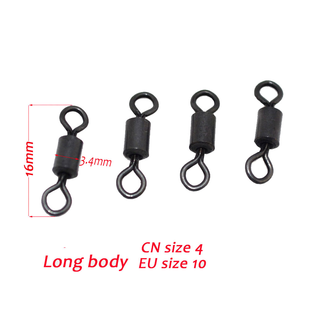 Fishing rolling swivels Carp fishing tackle long body rolling swivel 4 ...
