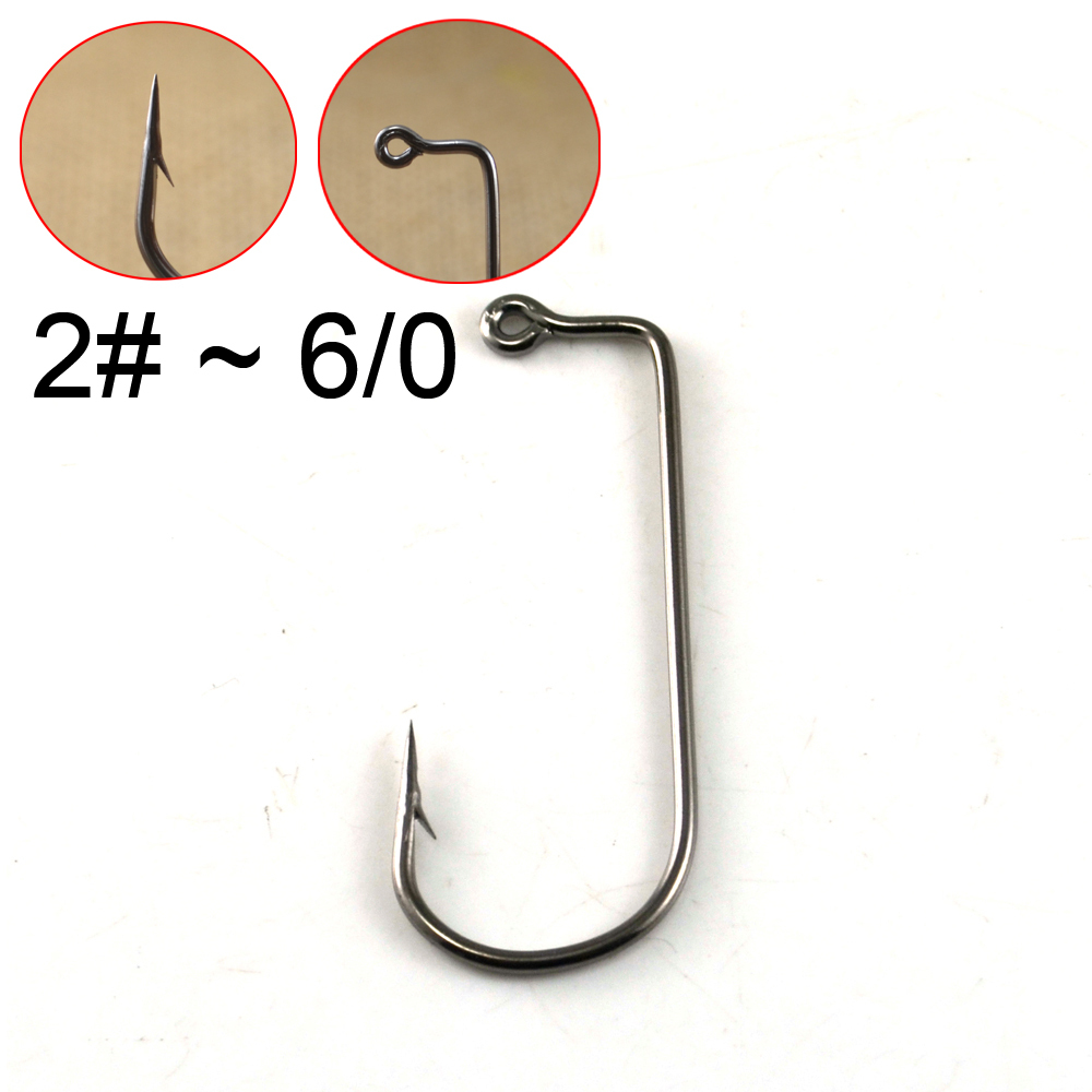 100PCS Aberdeen Offset Jig Hook High Carbon Steel 90 Degree Shank Bent ...