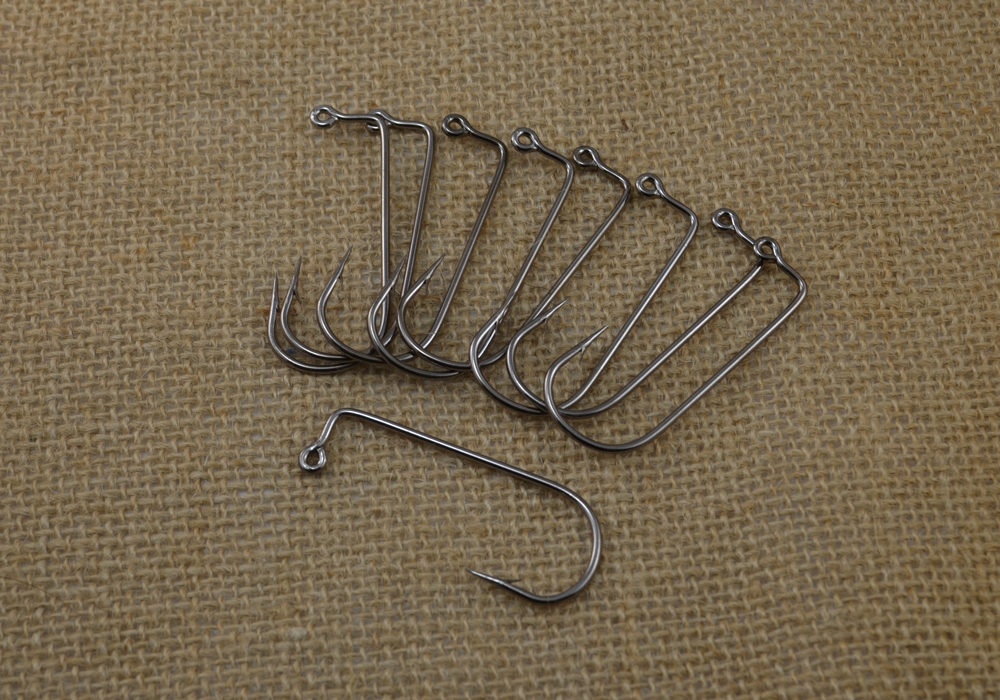 100PCS Aberdeen Offset Jig Hook High Carbon Steel 90 Degree Shank Bent ...