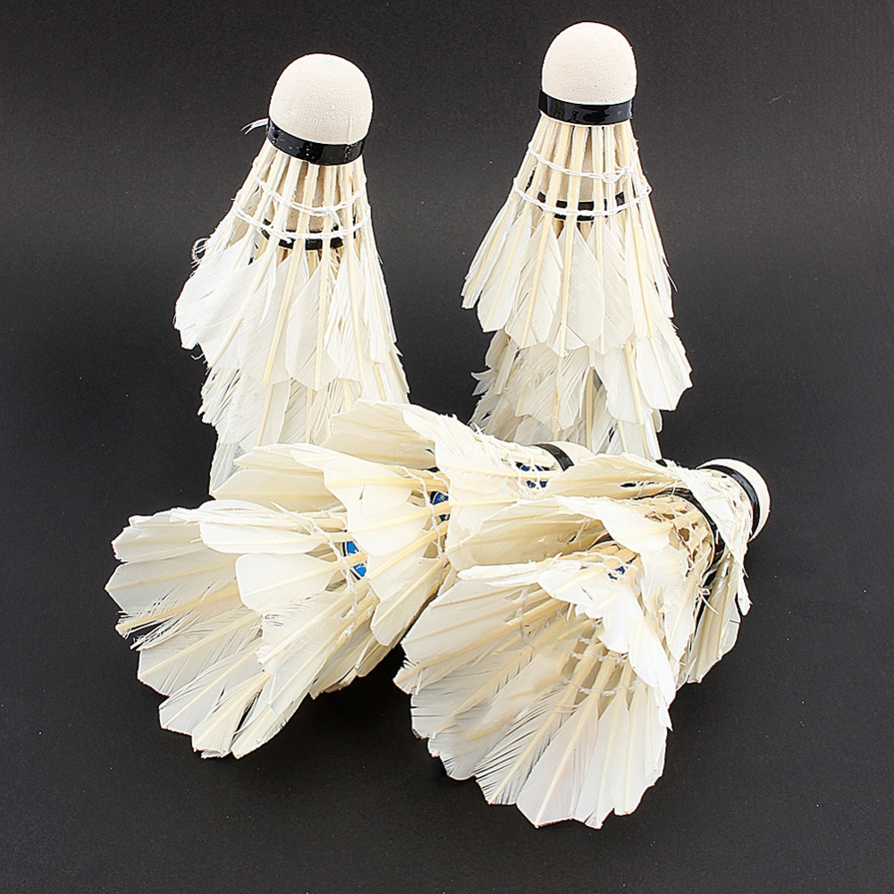 12 Pcs/Lot Professional Badminton Balls Portable White Goose Feather ...