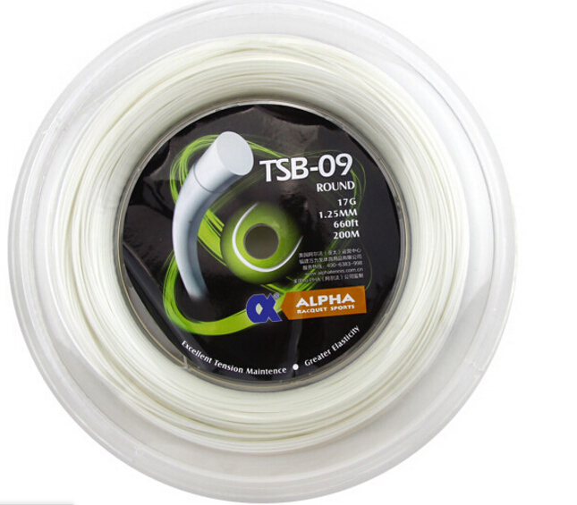 Free Shipping Alpha TSB-09 Polyester tennis string roll 200 M