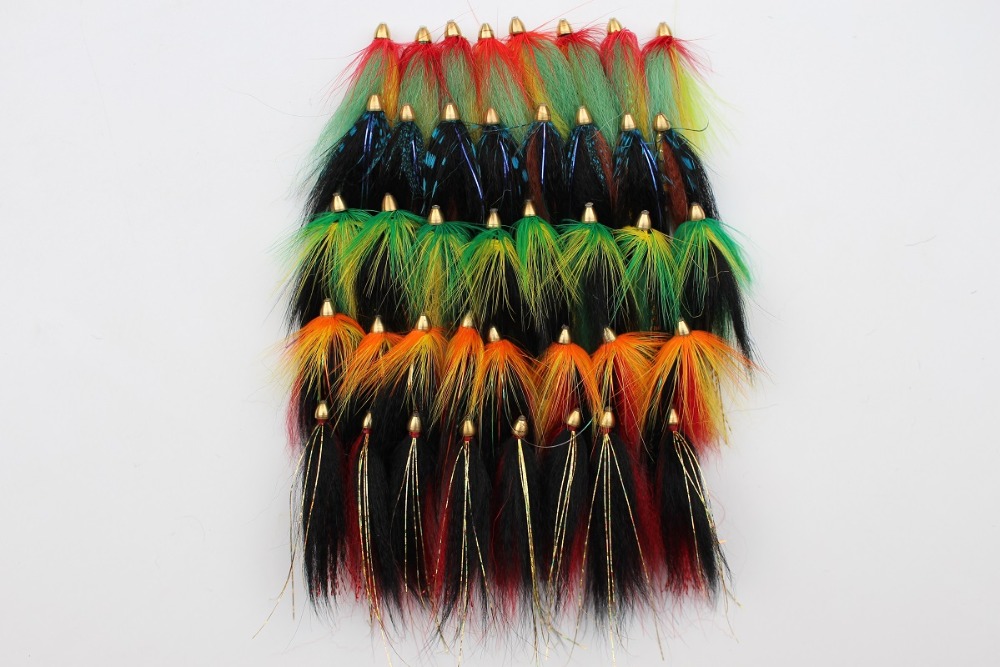 Tigofly 40 Pcs 5 patterns Assorted Popular Cone Head Tube Flies Salmon ...