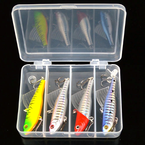WLDSLURE 4pcs/set 14.5g fishing lures with tackle box hard bait VIB ...
